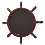 U.S. Navy Ships Wheel Retirement Mahogany Shadow Box