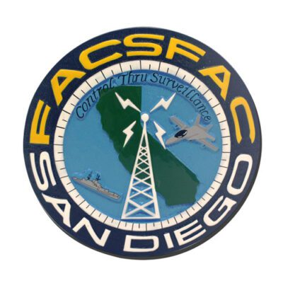 Fleet Area Control Surveillance Facility Seal Mahogany Plaque