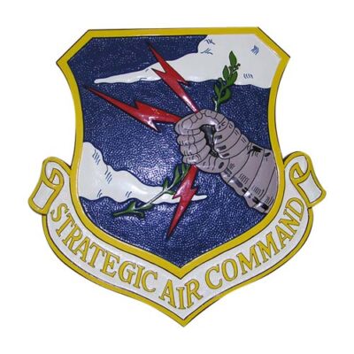 Air Force (USAF) Strategic Air Command Emblem Wooden Plaque