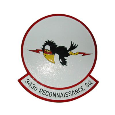 Air Force (USAF) 343rd Recon Squadron Emblem Wooden Plaque