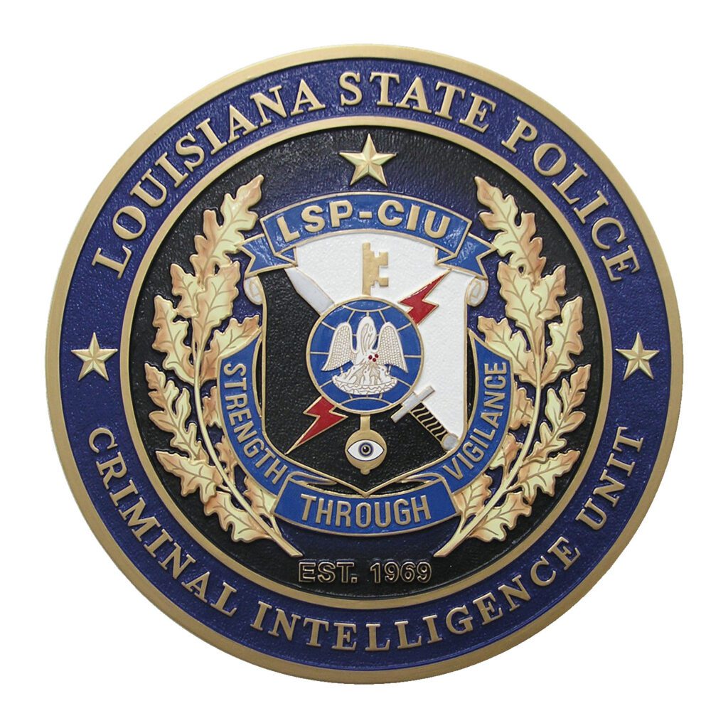 Louisiana State Police Department Seal-Emblem Wooden Plaque