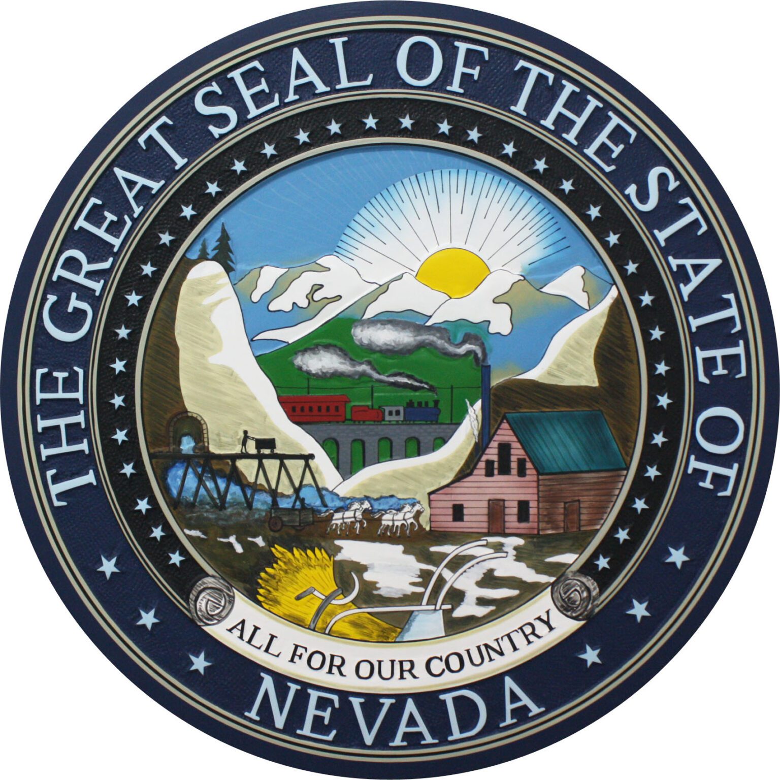 Nevada Official State Seal Wooden Plaque – U.S. Federal Government ...