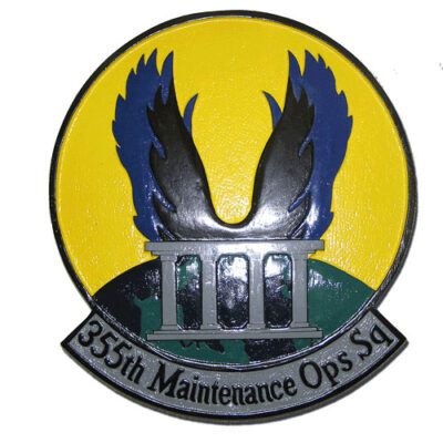 Air Force (USAF) 355th Maintenance Operations Squadron Emblem Wooden Plaque – U.S. Federal ...