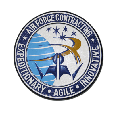 Air Force (USAF) Contracting Office Seal Wooden Plaque