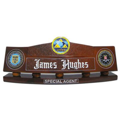 Custom Military Wooden Desk Name Plate with rank