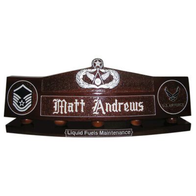 Air Force (USAF) Master Civil Engineer Badge Wooden Desk Name Plate – U ...