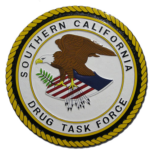 Southern California Drug Task Force Seal Wooden Plaque