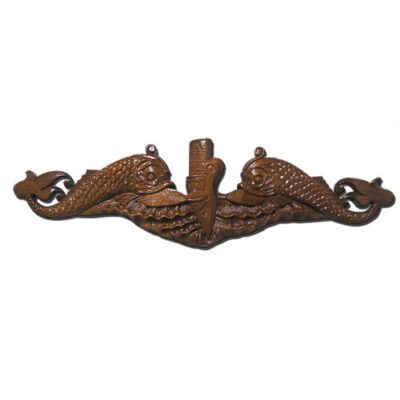 Navy Submarine Warfare Pin Insignia Mahogany Wall Plaque