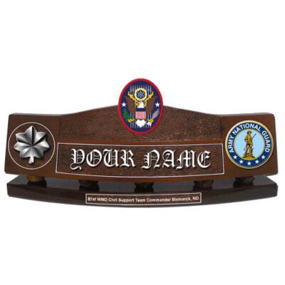 U.S. Army Wooden Desk Name Plates - Personalized w/rank