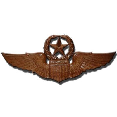 Air Force Master Pilot Aviator Wings Insignia Wooden Plaque