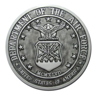 Air Force Antique Silver Official Seal Mahogany Wall Plaque