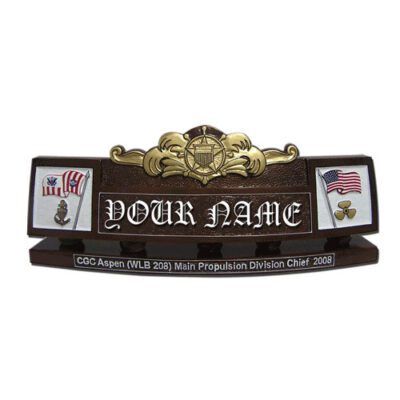 Coast Guard (USCG) Cutterman Badge Wooden Desk Name Plate – U.S ...