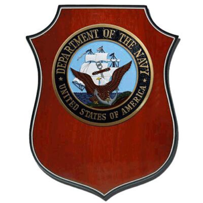 U.S. Navy (USN) Seal Shield Shaped Award Wooden Plaque | U.S. Federal ...