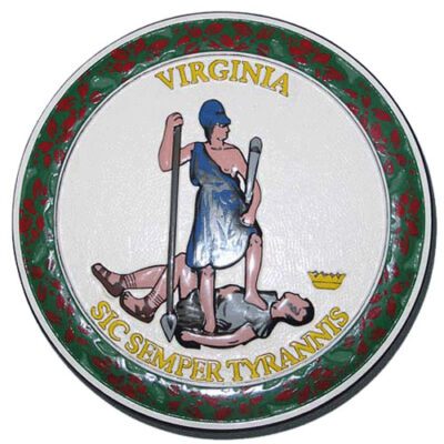 Virginia Official State plaques & seals for walls & podiums