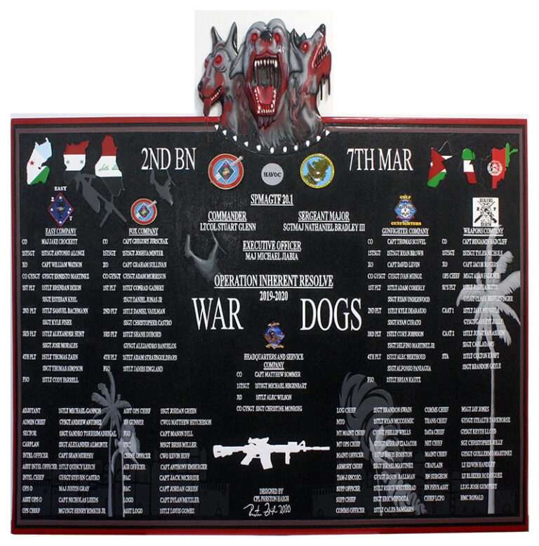 2nd BN – 7TH MARINES War Dogs Deployment Plaque 2020 | U.S. Federal ...
