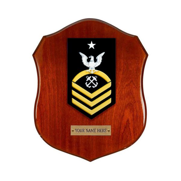 Navy Senior Chief Petty Officer Chevron Mahogany Plaque